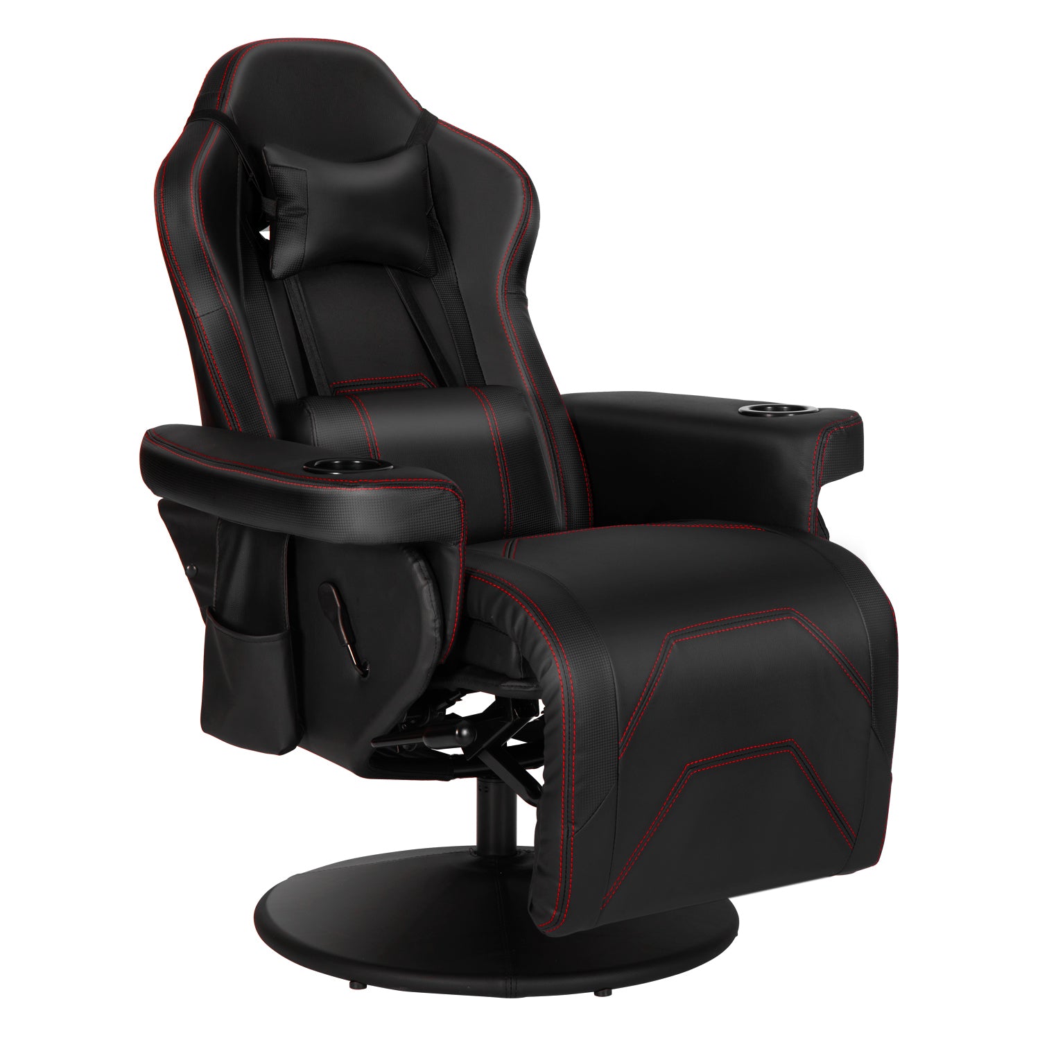 High Back Gaming Chair with Footrest Office Recliner Swivel Desk Chair ...
