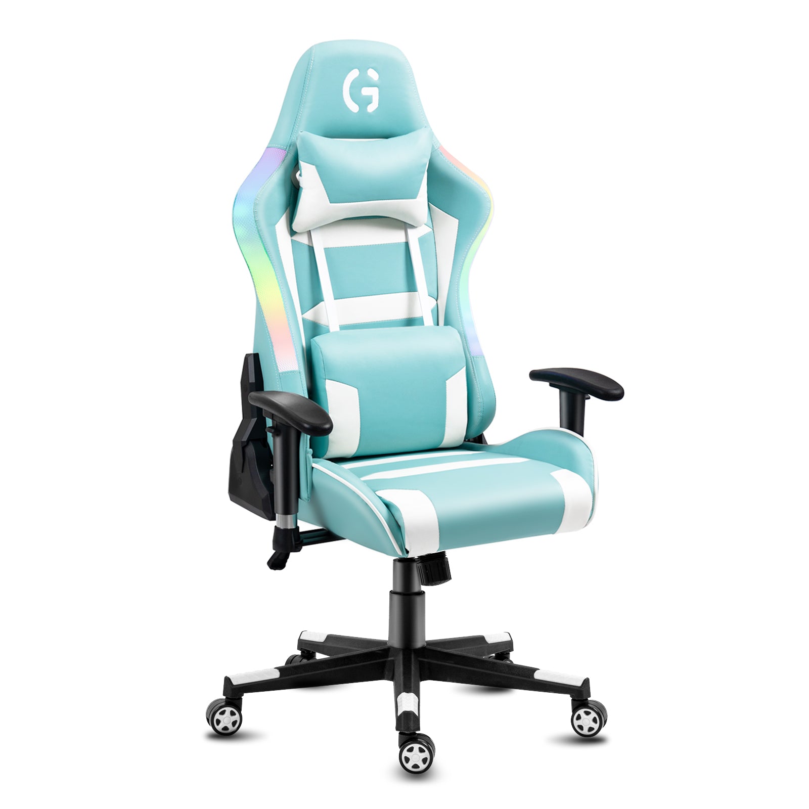 Computer Gaming Chair with LED RGB Light High-Back Ergonomic Office Sw ...