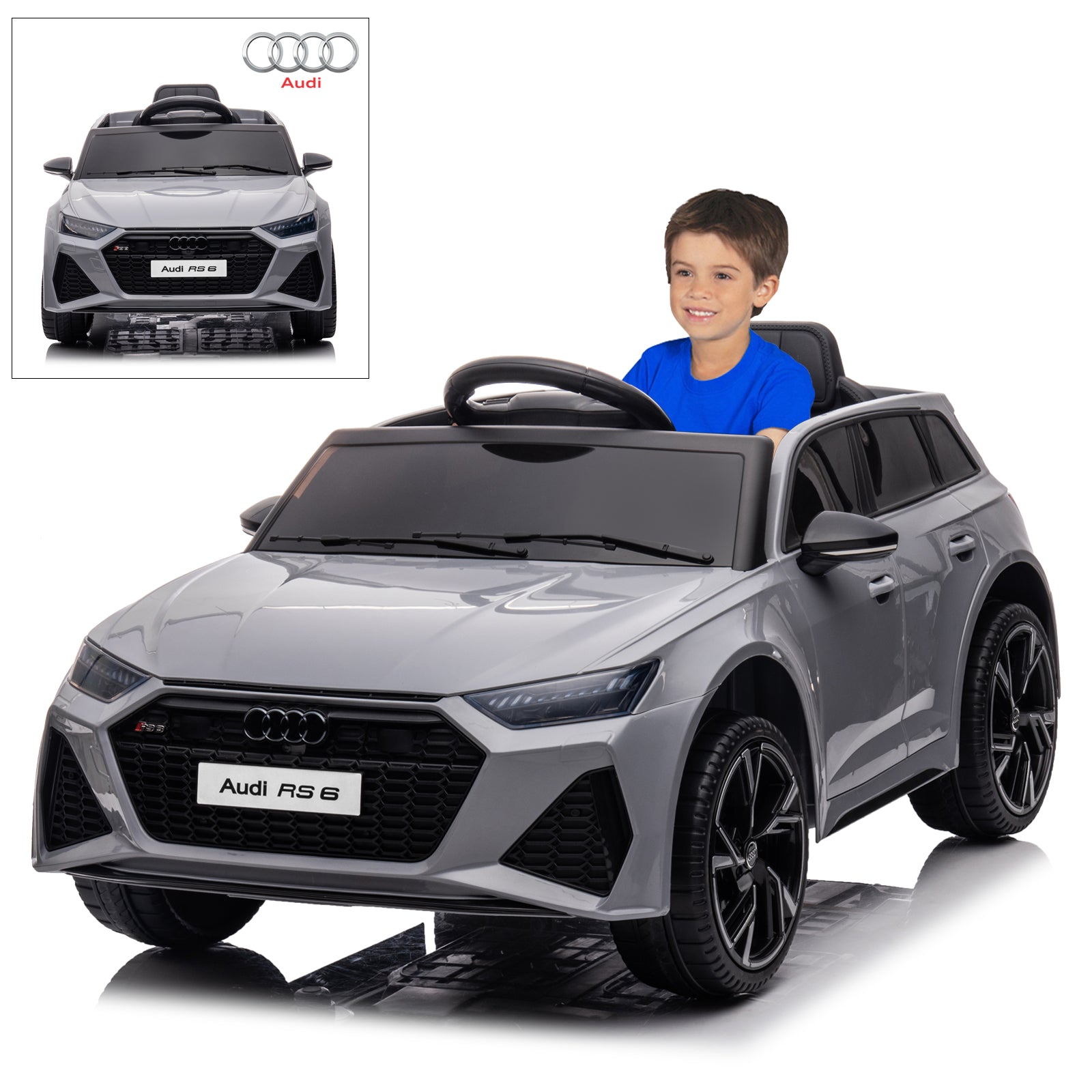Licensed Audi RS 6 Ride On Car for Kids 12V Electric Car with 2.4G Rem ...