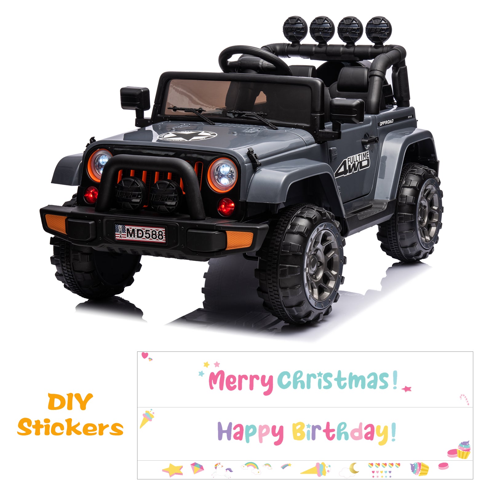 12V Jeep Electric Car Kids Ride On Car with Parent Remote Control, Uni ...