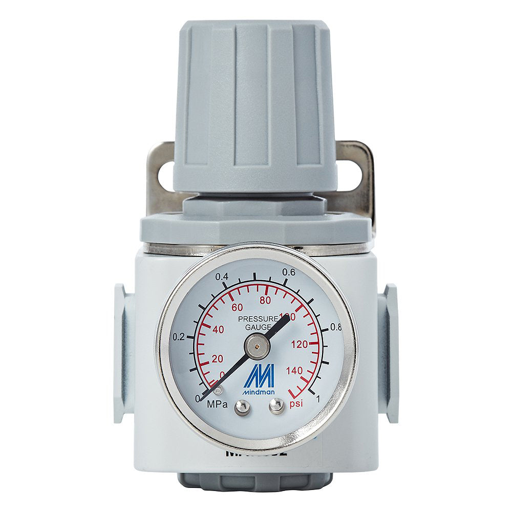 M Mindman Compressed Air Regulator, 1/4" NPT, 70 CFM Max Flow, Bracket ...